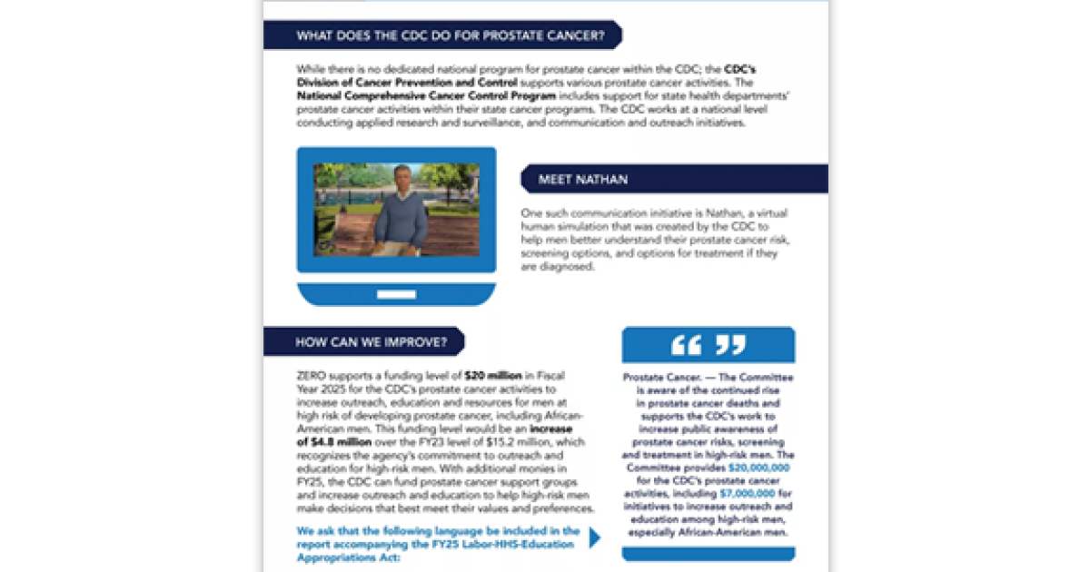 Prostate Cancer at the CDC (PDF) | ZERO Prostate Cancer