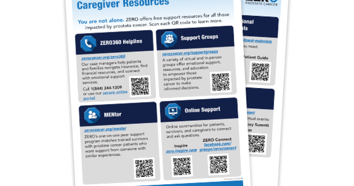 ZERO’s Patient & Caregiver Resources (PDF, English) | ZERO Prostate Cancer